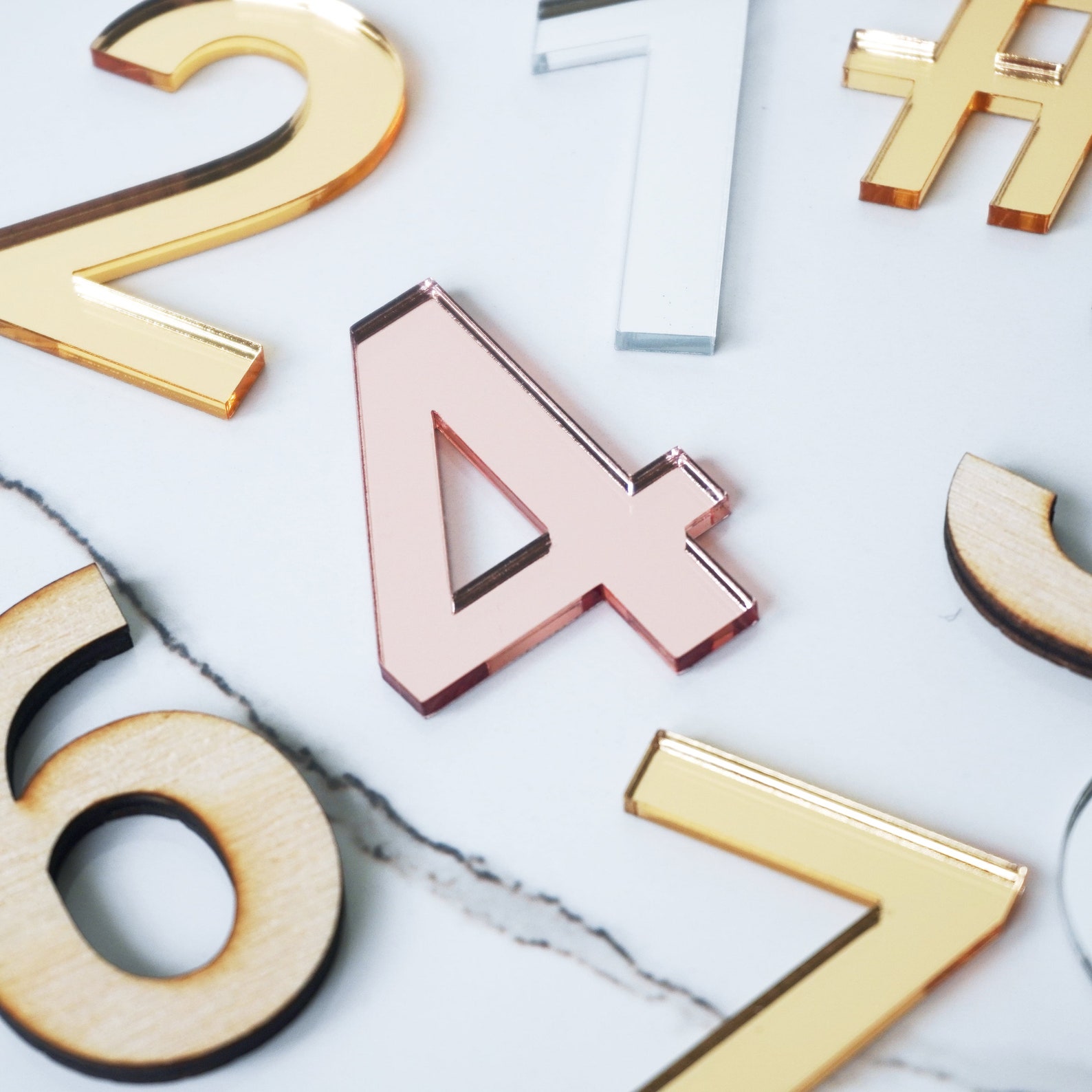 Mirror Acrylic Number Cake Topper Acrylic Numbers Cake Charms - Etsy