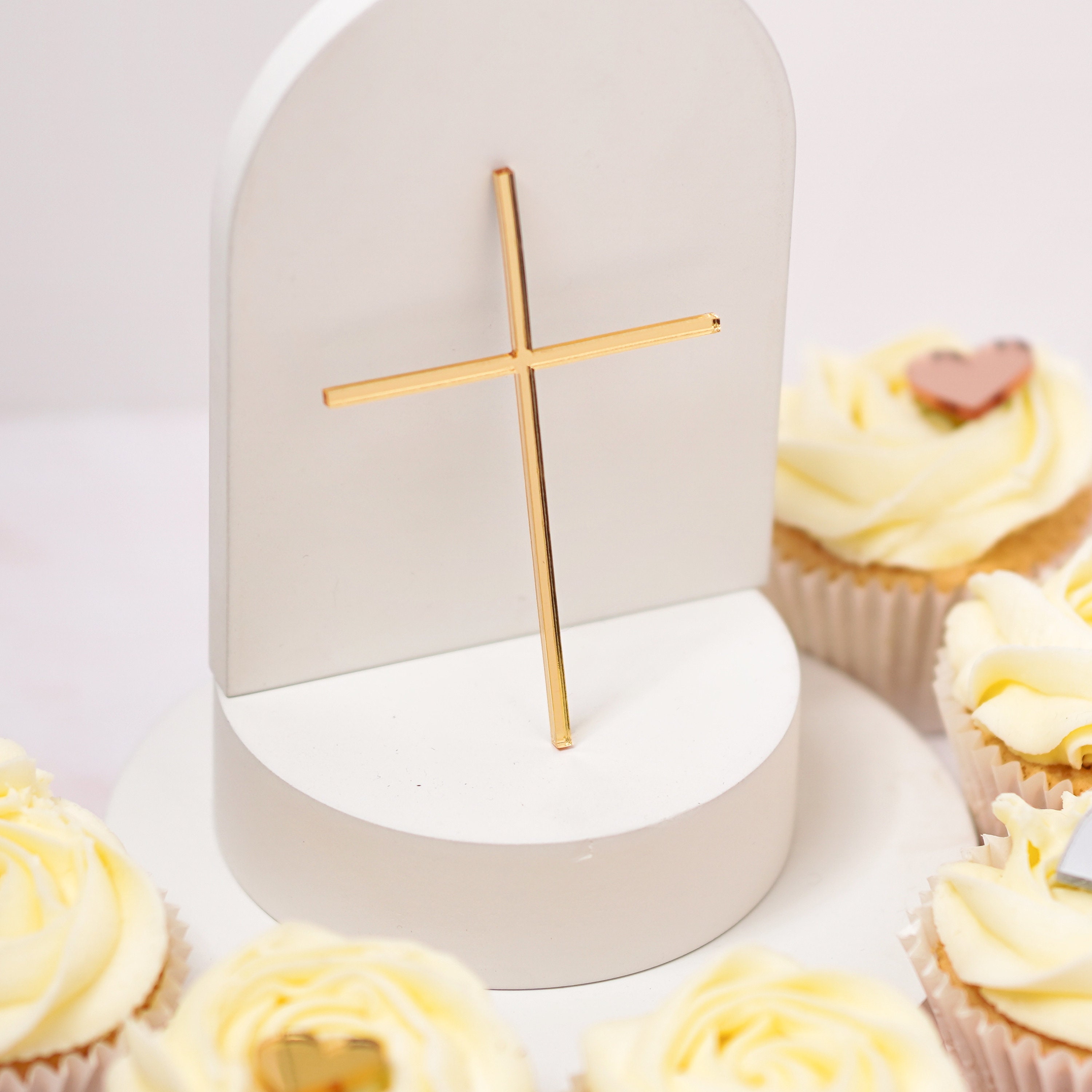Thin Cross Cake Charm Dainty Acrylic Cross Topper Christening - Etsy UK