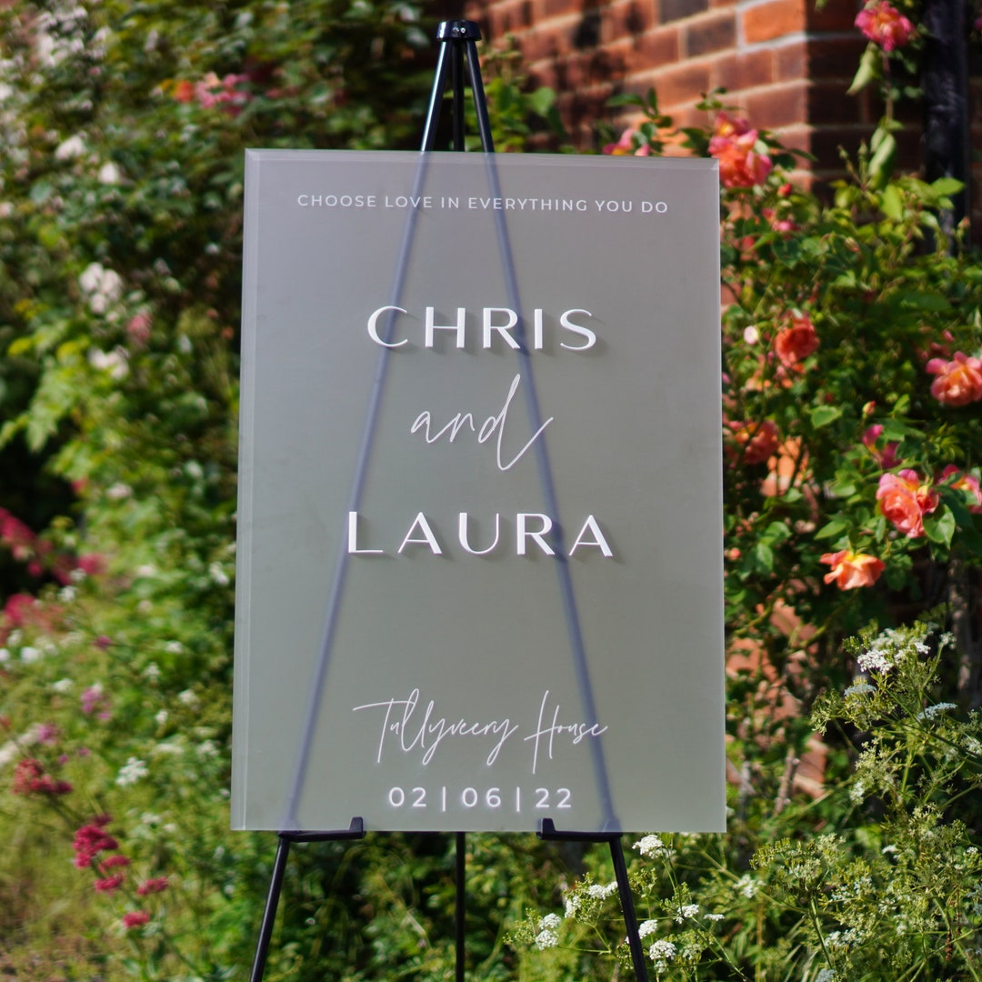 3D Wedding Sign Ideas, A2 Acrylic Welcome to Our Wedding Sign, Large ...