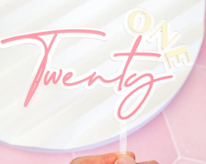 Hello 21 Cake Topper, 21st Birthday Cake Topper, Birthday Number Cake ...