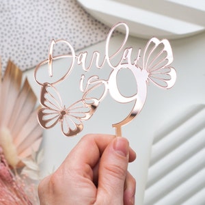 Personalised Butterfly Cake Topper Acrylic Butterfly Cake Decorations ...