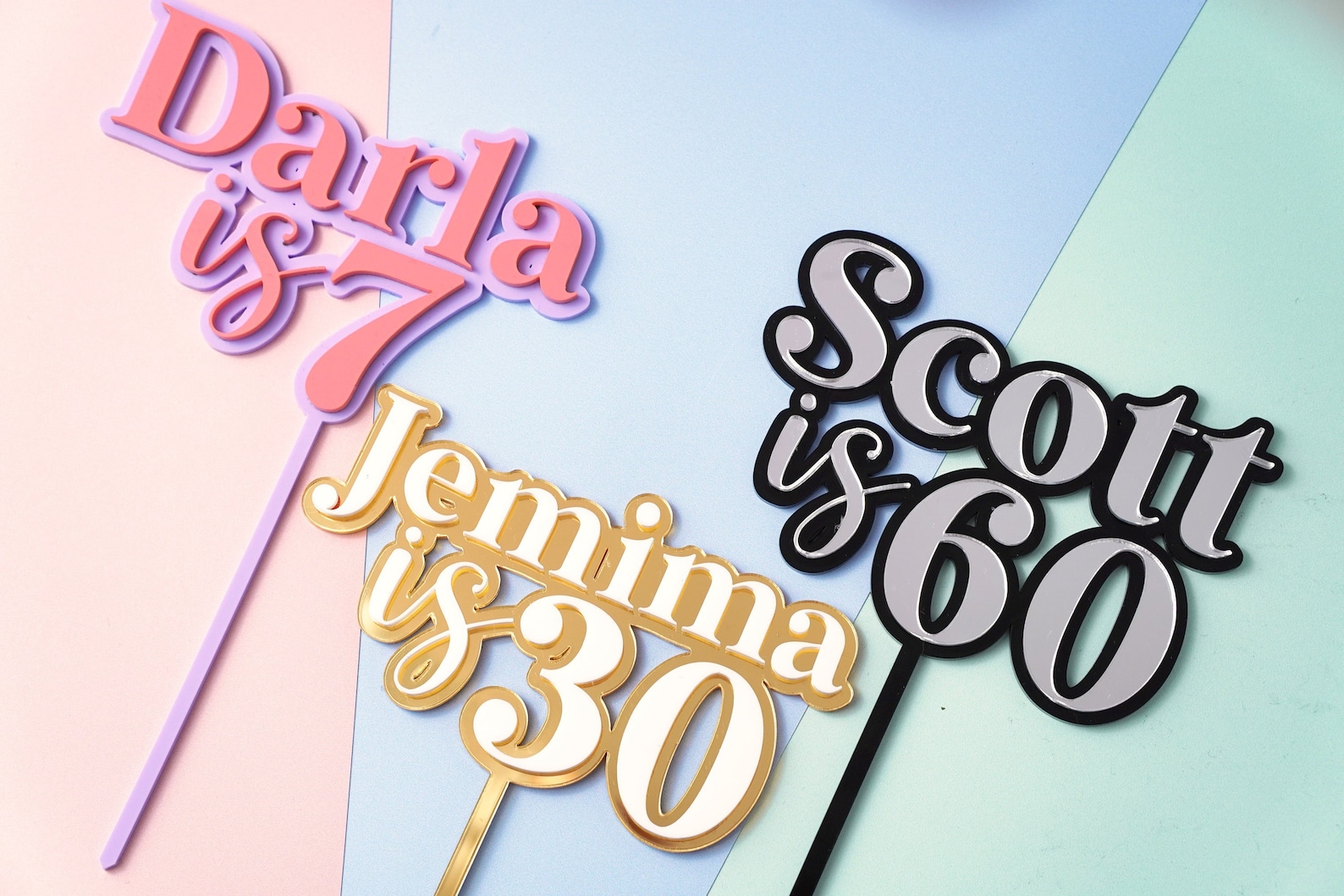 Double Layer Acrylic Cake Topper Personalised Acrylic Double - Etsy