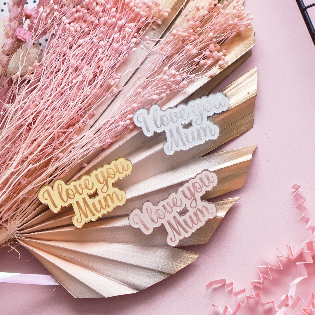 Love You Mum Cupcake Toppers Mothers Day Cake Toppers Acrylic Mum ...