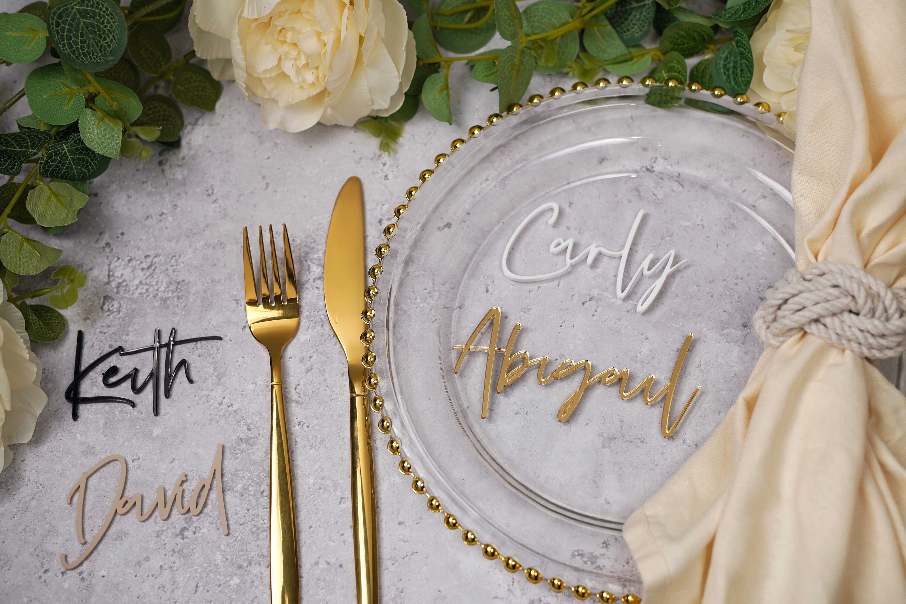 Acrylic Name Place Cards Wedding Place Name Tags Wedding | Etsy