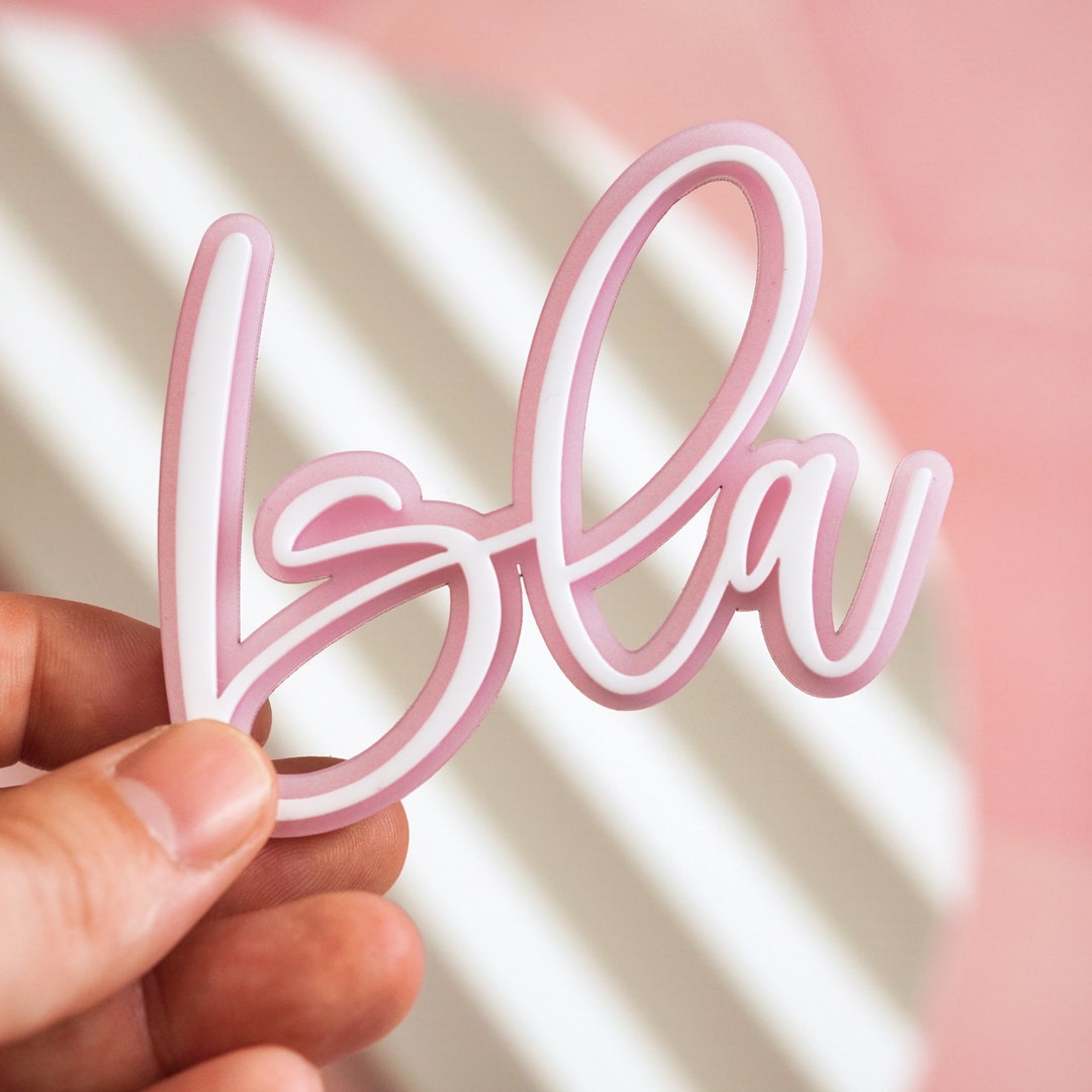 Double Layer Acrylic Cake Topper Name Acrylic 2 Colour Double Layered ...