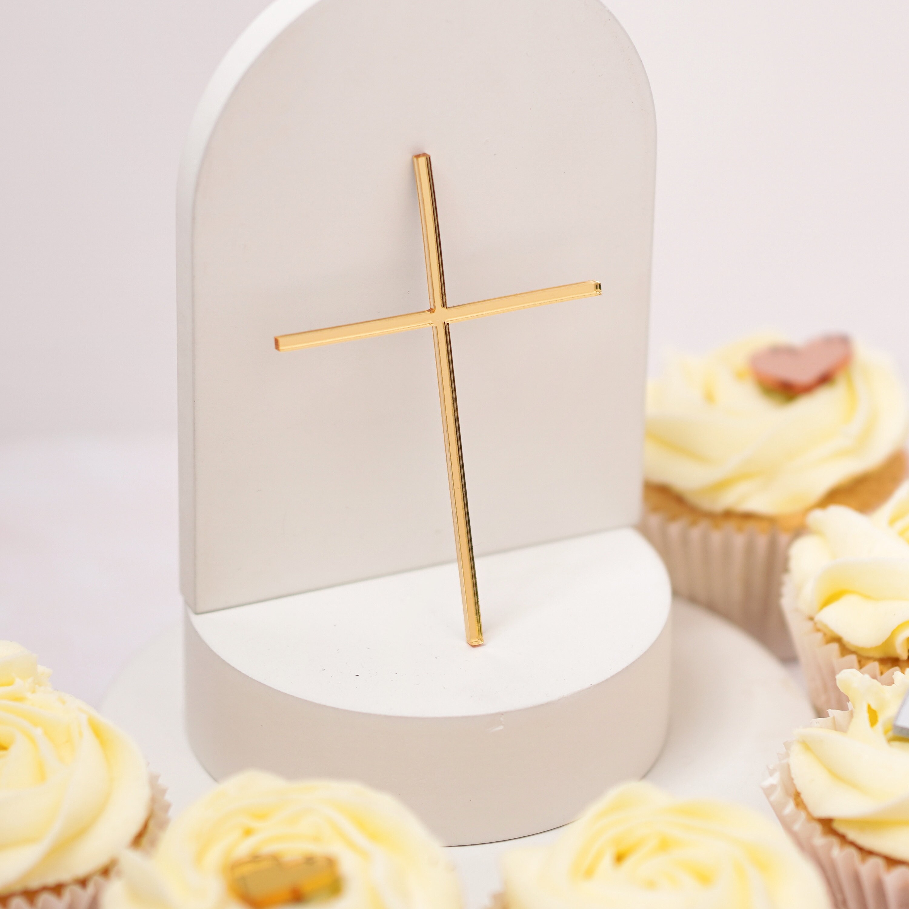 Thin Cross Cake Charm Dainty Acrylic Cross Topper Christening - Etsy UK