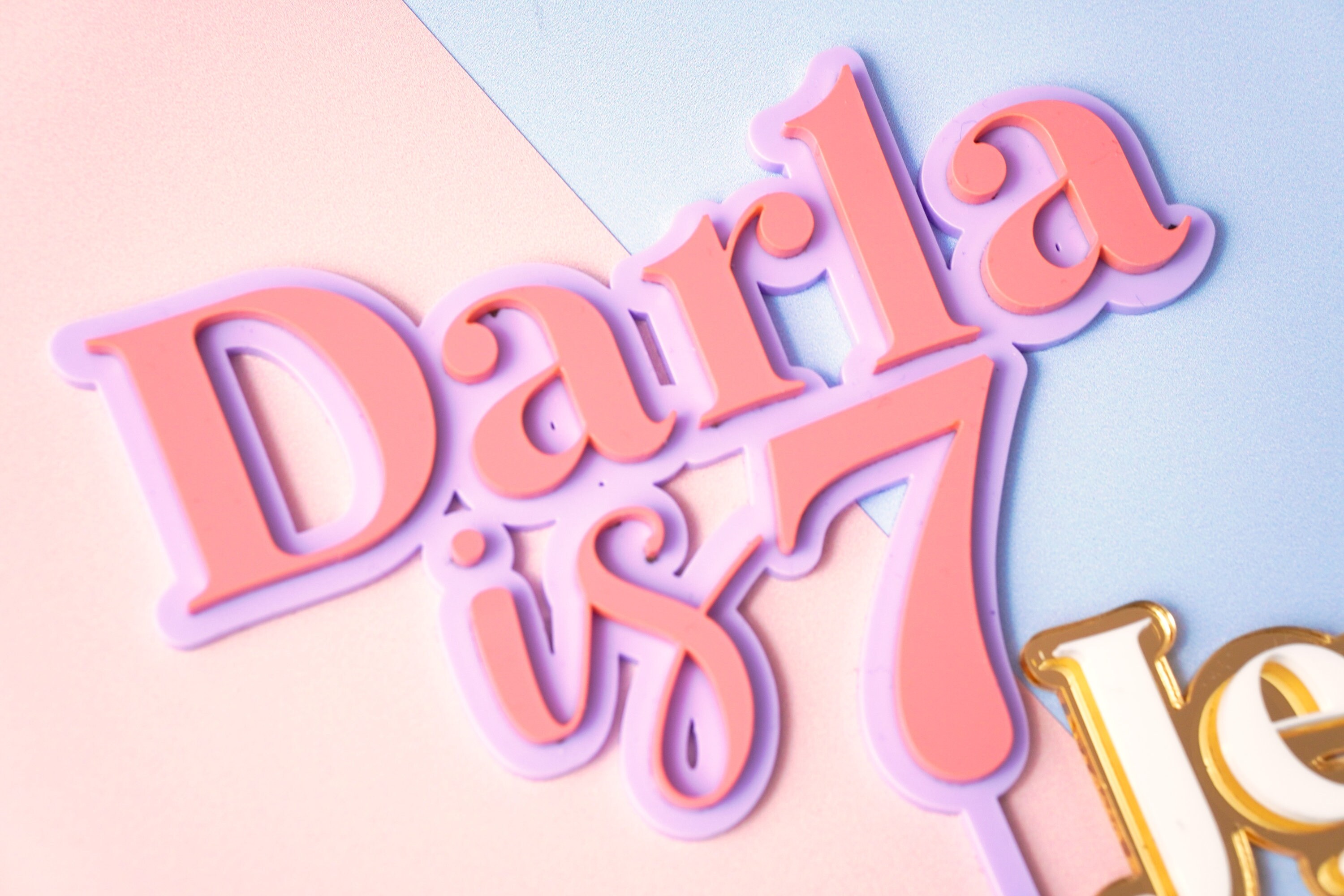 Double Layer Acrylic Cake Topper Personalised Acrylic Double - Etsy