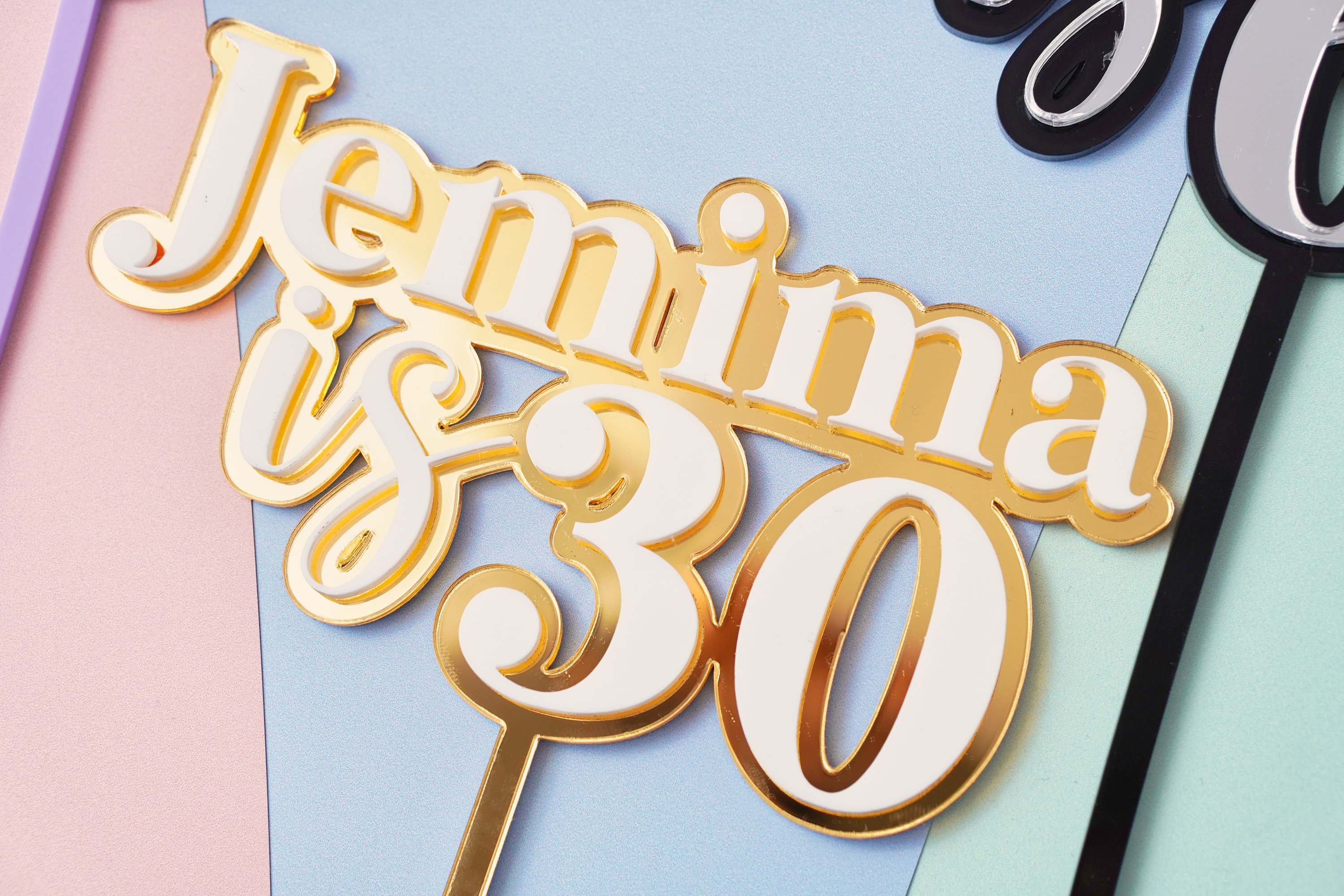 Double Layer Acrylic Cake Topper Personalised Acrylic Double - Etsy