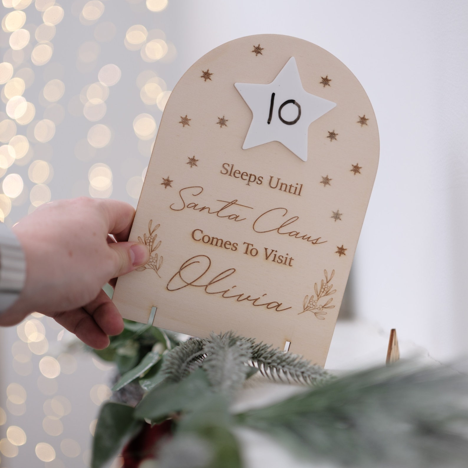 Personalised Santa Countdown Christmas Count Down Personalised Ornament ...