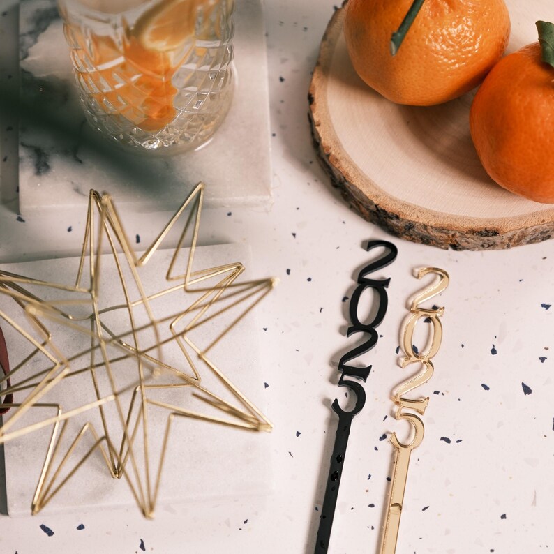 Happy New Year 2025 Drink Stirrer Nye Party Decorations Stir Sticks ...