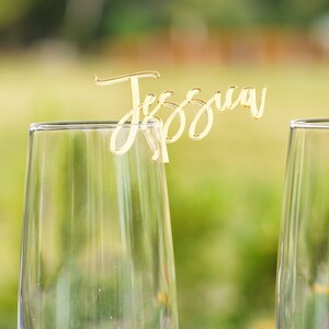 Wedding Drink Tag Personalised Acrylic Place Cards Wedding Wine Glass ...