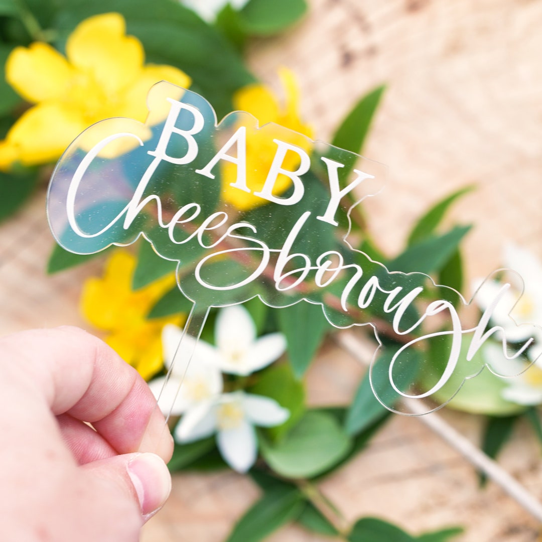 Personalised Baby Shower Cake Topper Baby Shower Ideas Decorations Hey ...