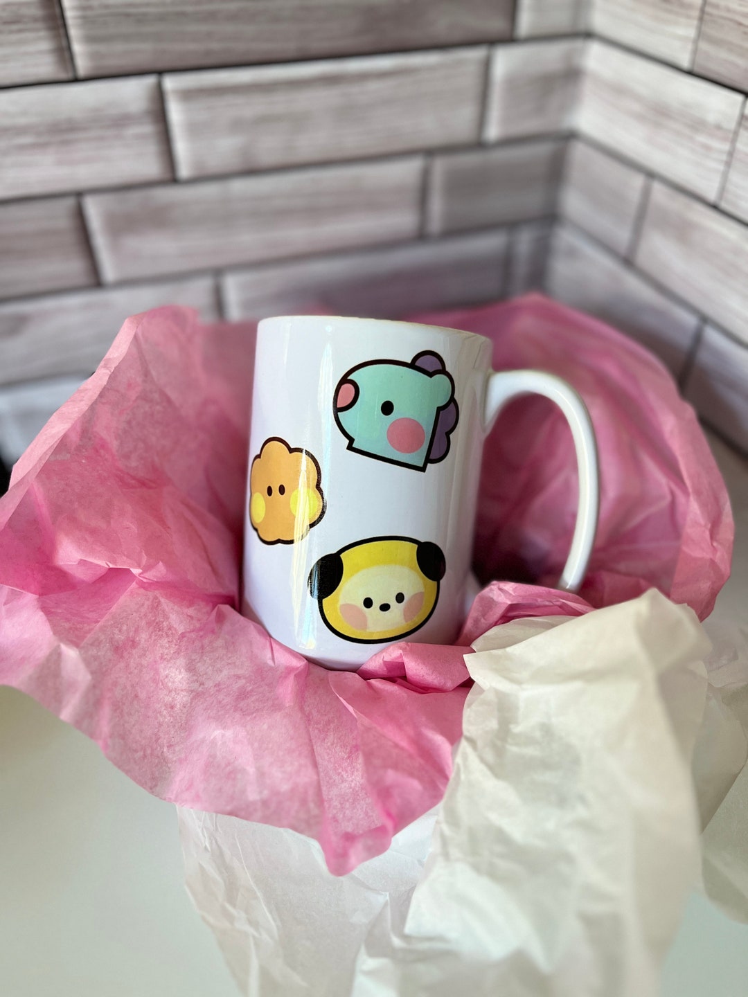 BTS BT21 Coffee Mug Chimmy Koya Mang RJ Shooky Cooky Tata Bangtan - Etsy
