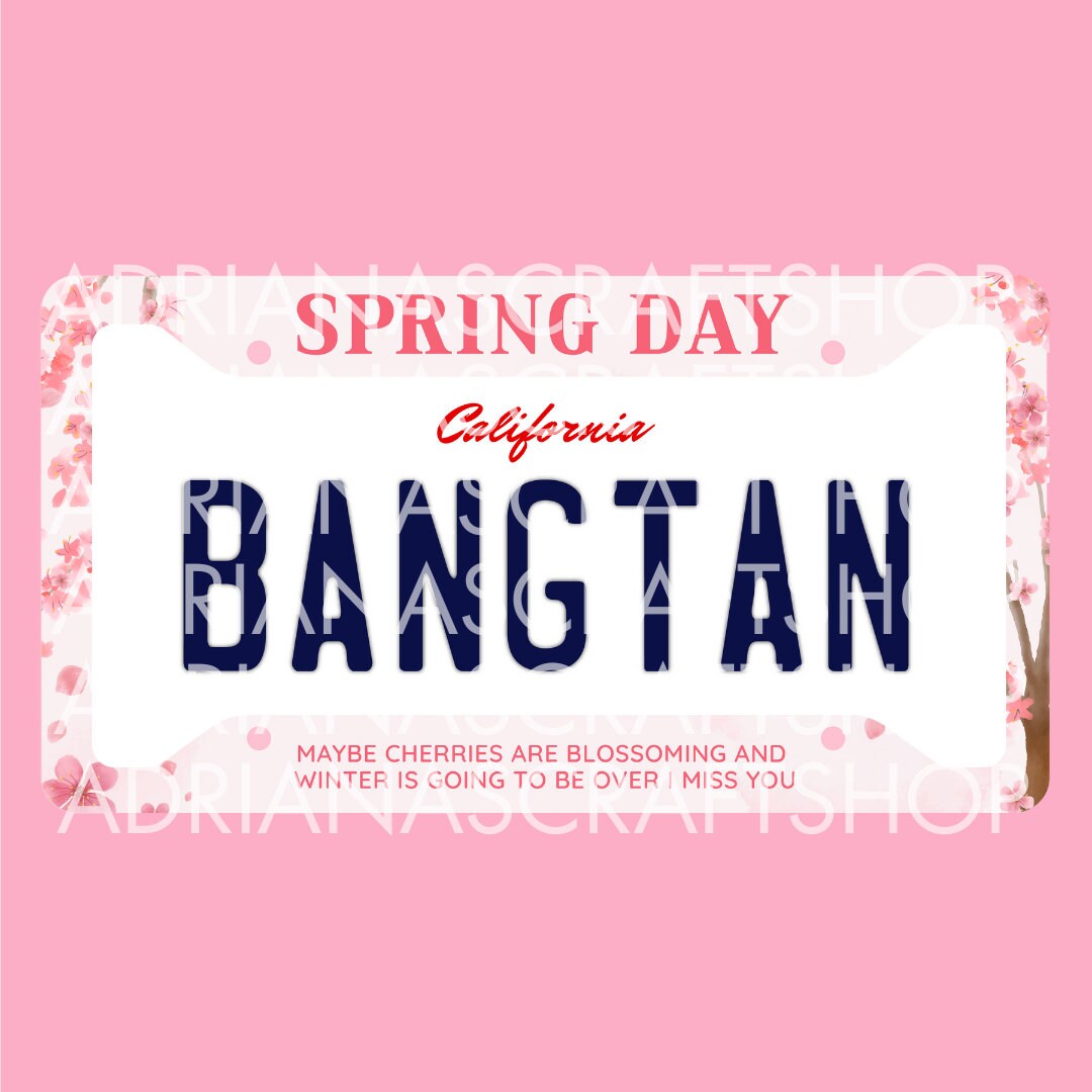 BTS 'spring' License Plate Frame - Bangtan ARMY Aluminum Frame - Etsy
