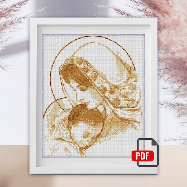 Madonna and Child Cross Stitch Pattern - Etsy