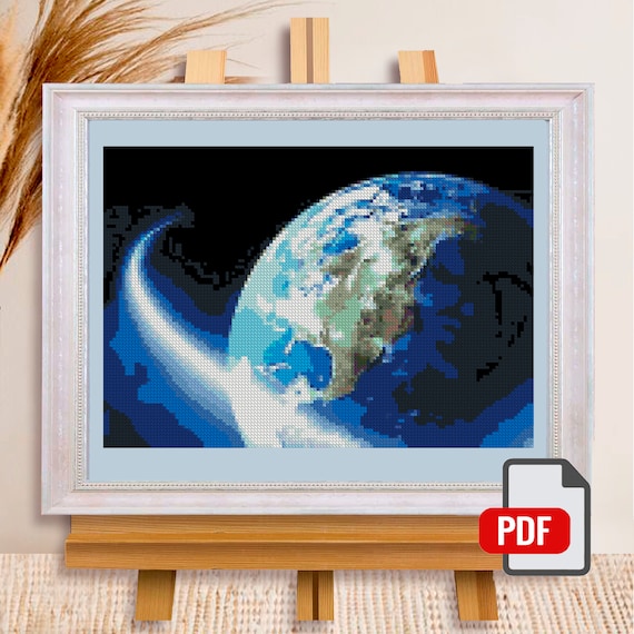 Cross Stitch Pattern planet Earth From Space | Etsy