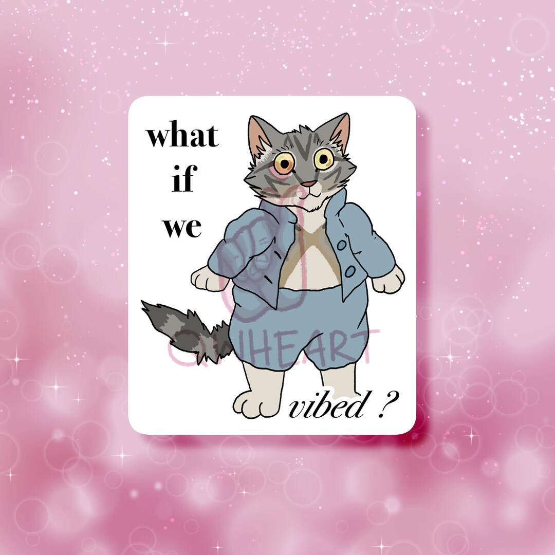 What If We Vibed Funny Die Cut Vinyl Cat Sticker - Etsy