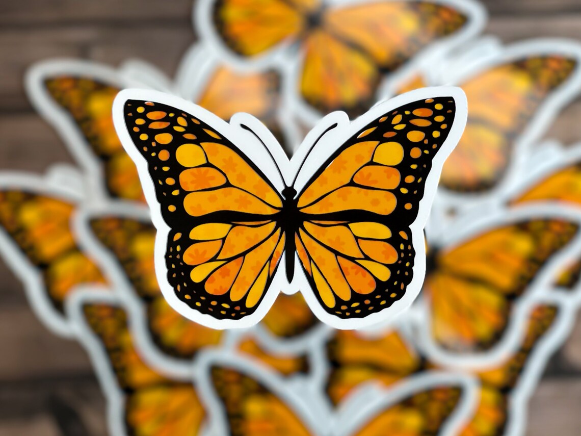Yellow Butterfly Sticker Water Resistant Die Cut Sticker | Etsy
