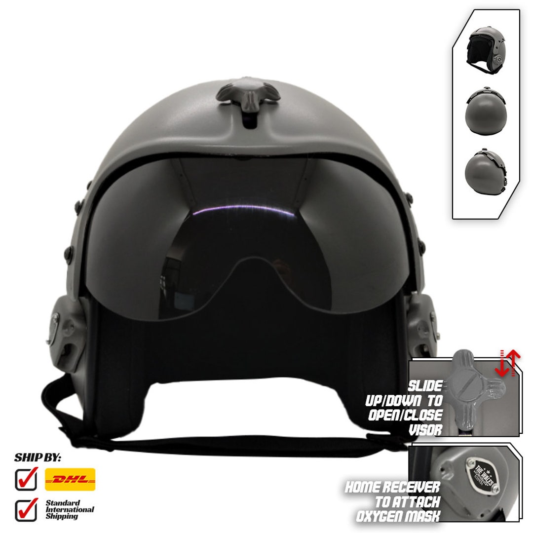 Plain Grey HGU-33 Flight Helmet Movie Prop of USN United States Navy ...