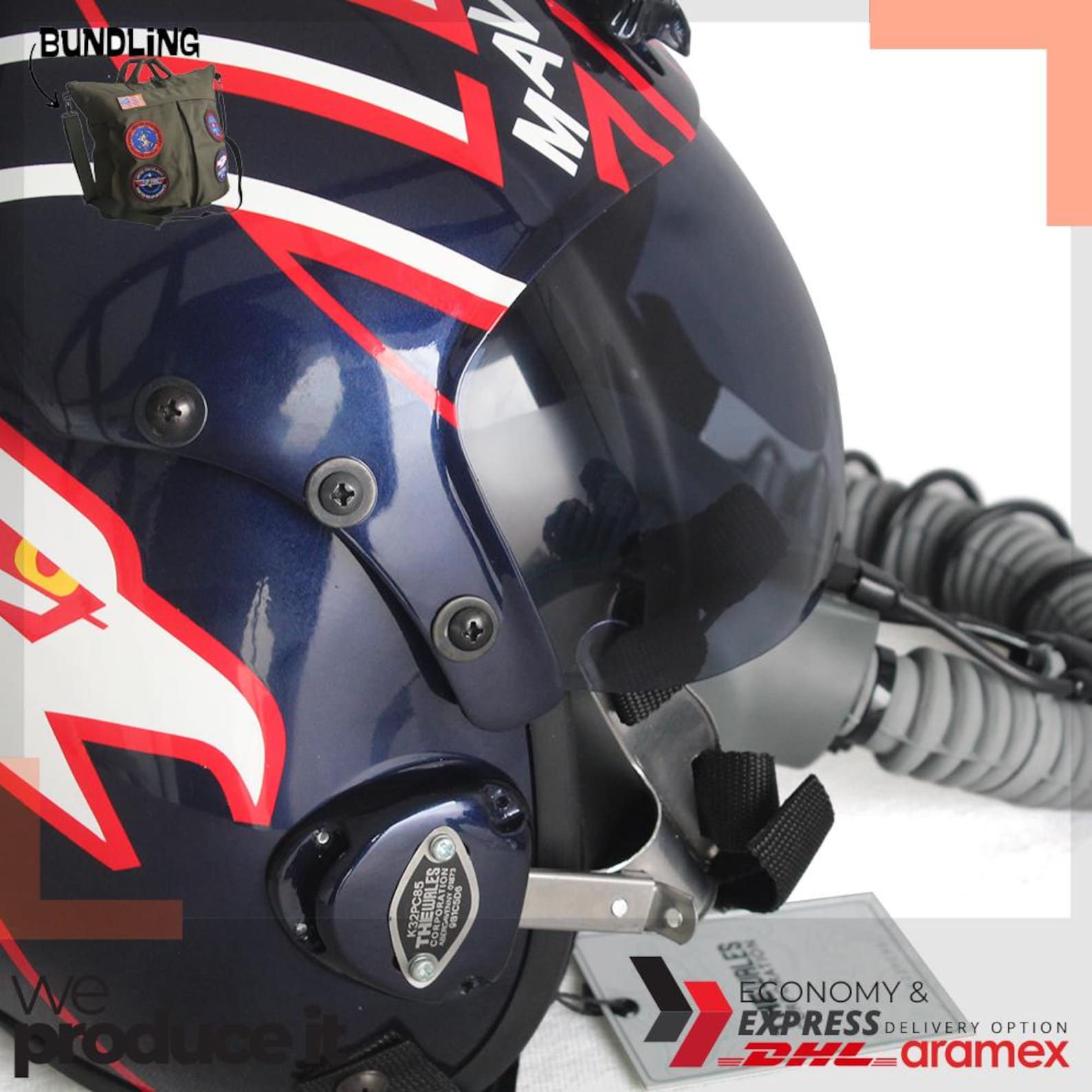 Top Gun Maverick HGU-33 Flight Helmet Movie Prop of USN United States ...