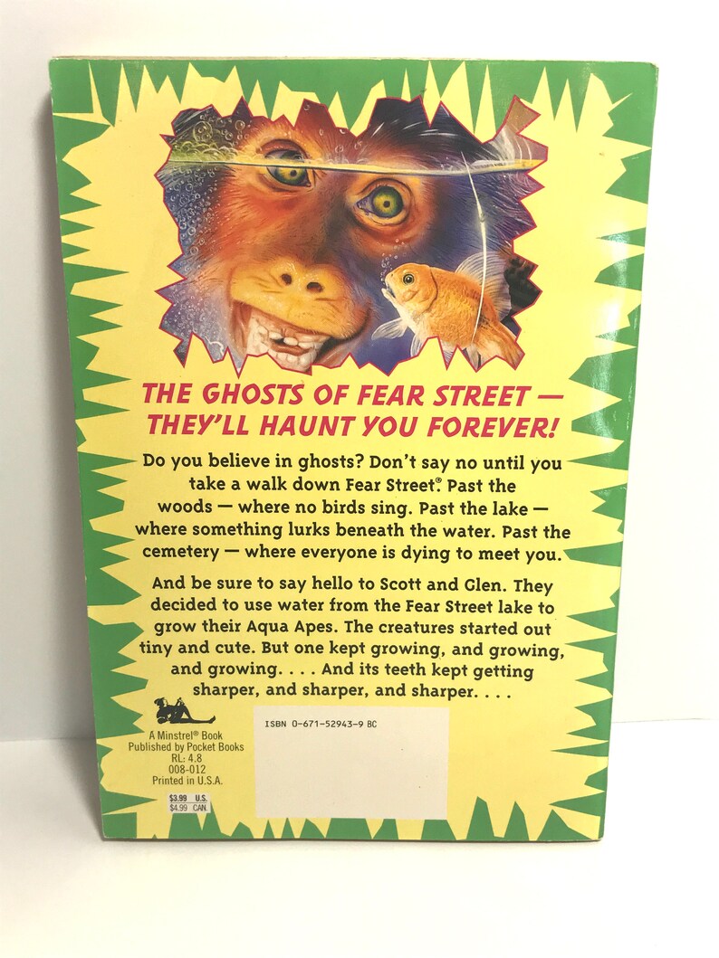R.L. Stine Ghosts of Fear Street the Attack of the Aqua Apes - Etsy