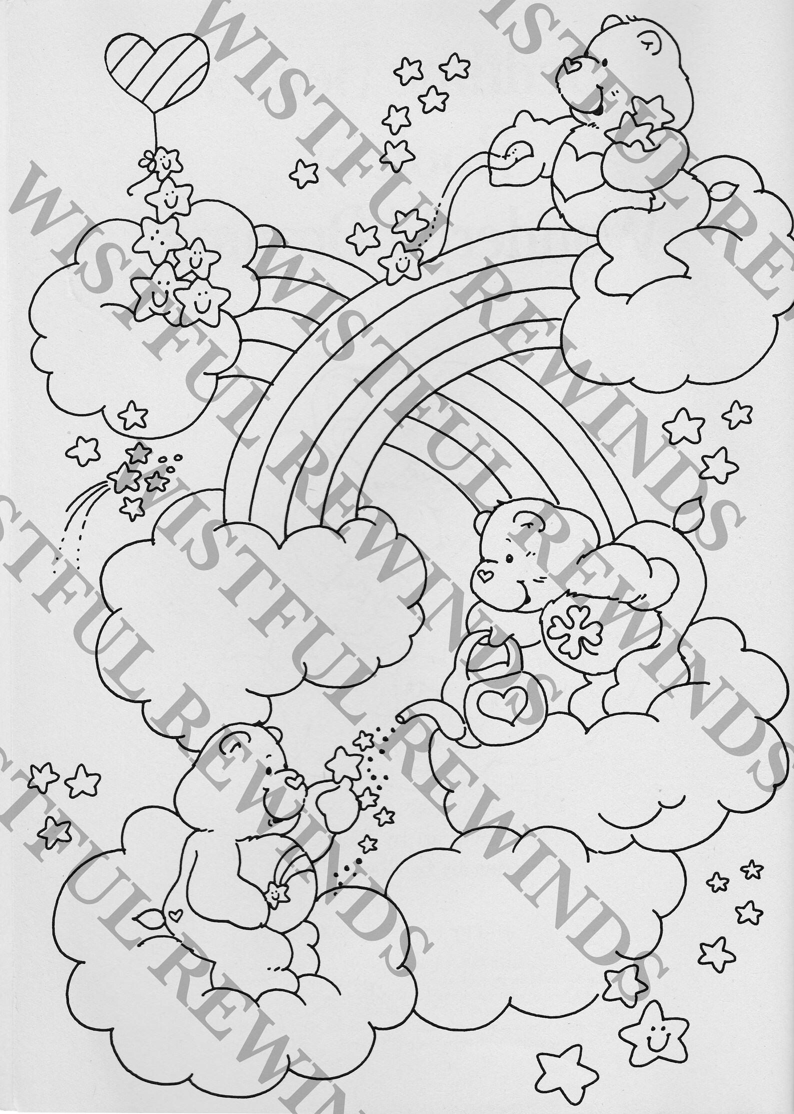 Care Bears Printable Coloring Pages PDF 1983 Digital - Etsy