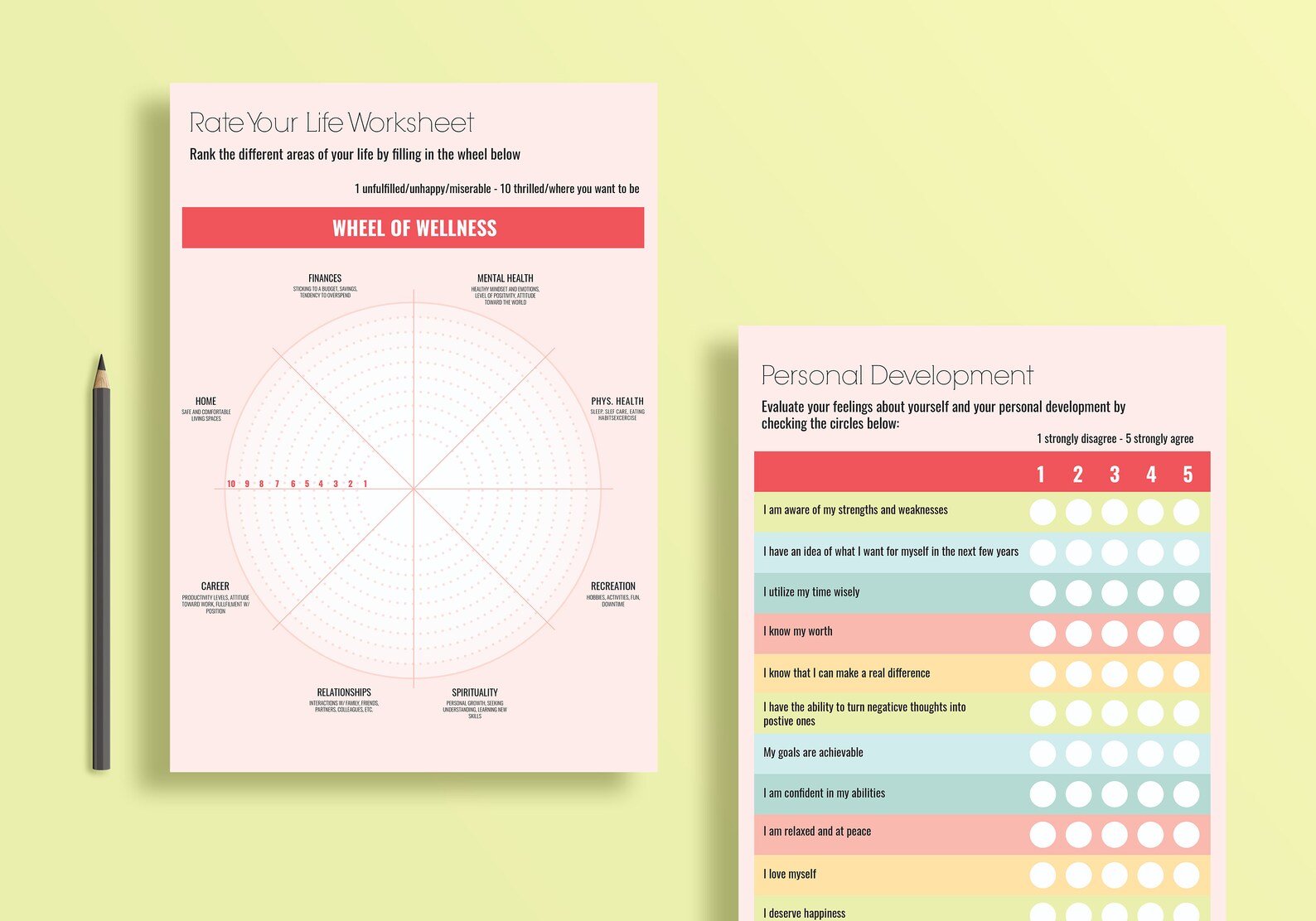 Personal Development Guided Worksheet Pack - Etsy