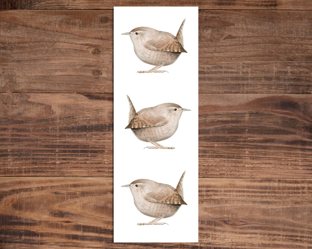 Wren Bookmark, Bird Bookmark, Art Bookmark, Gift for Bird Lover ...