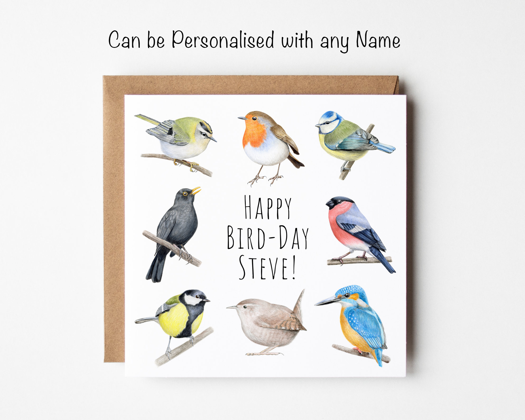 Bird Birthday Card Personalised Birthday Card With Birds - Etsy