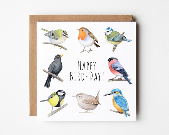 Bird Birthday Card Personalised Birthday Card With Birds - Etsy