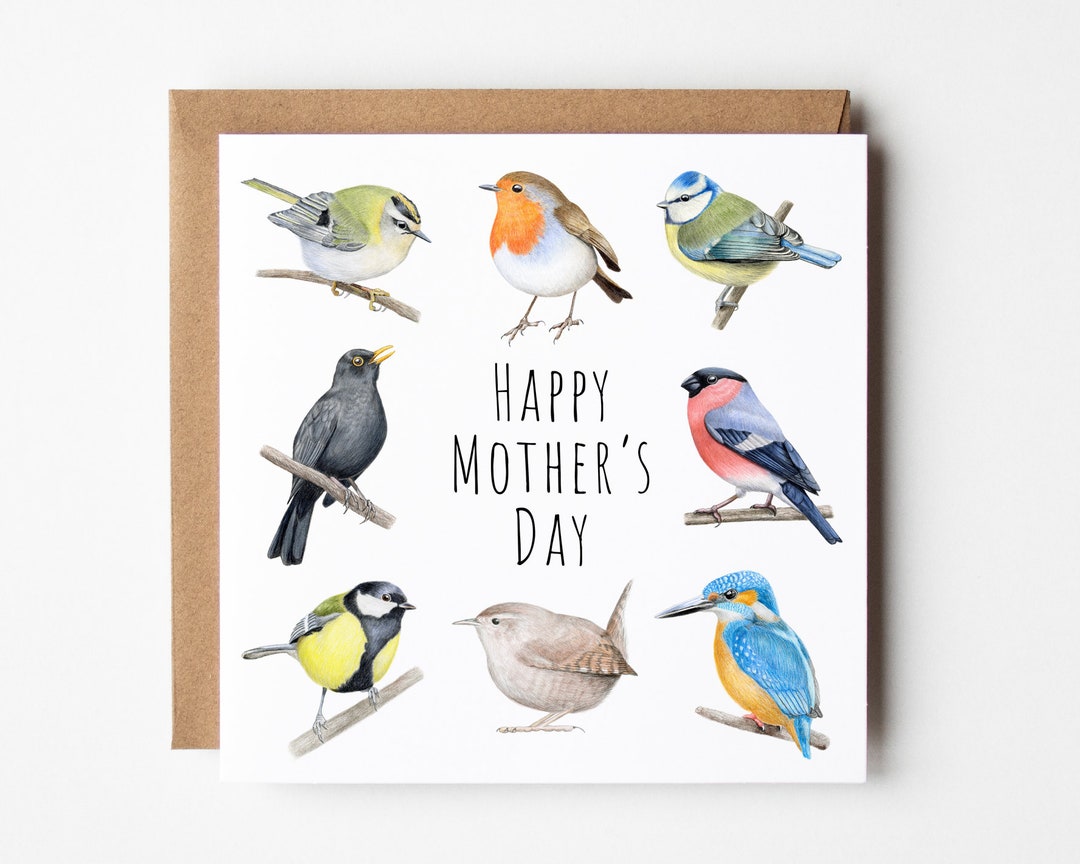 Bird Mother's Day Card - Mother's Day Card With Birds - Etsy