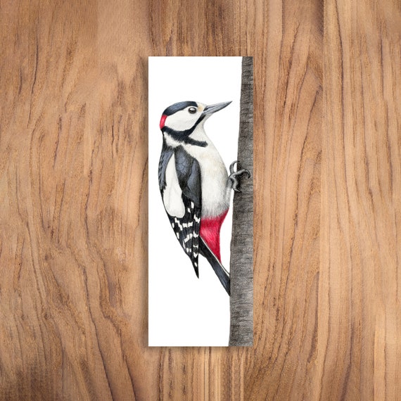 Woodpecker Bookmark Bird Bookmark Gift for Bird Lover | Etsy