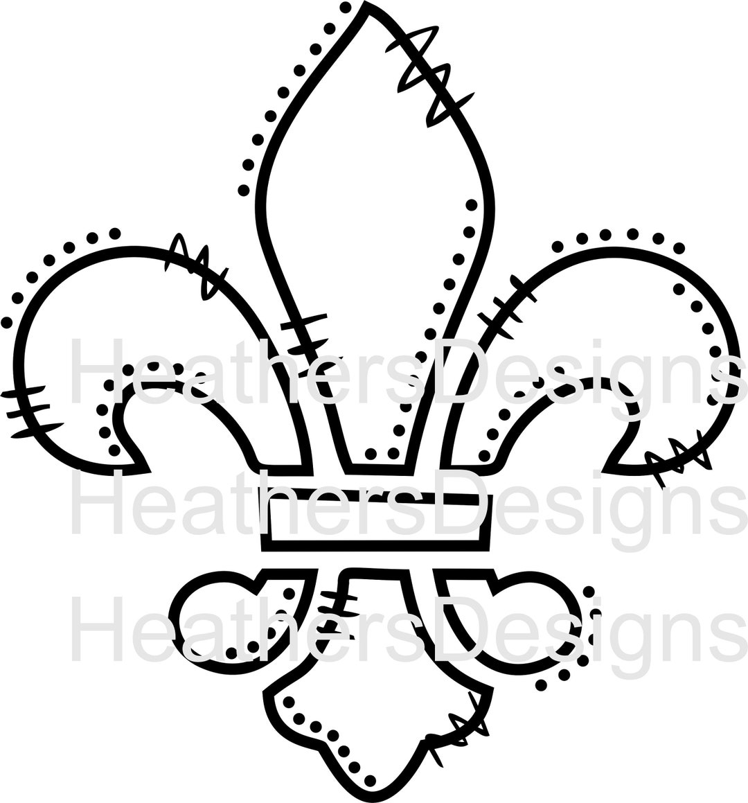 Fleur De Lis Doodle PNG - Etsy