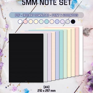A4 Printable Line Note File | Simple Digital Planner Paper | Basic ...