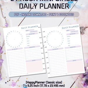 At a Glance 24-hour Circle Daily Planner | PDF Digital File | Timeline ...