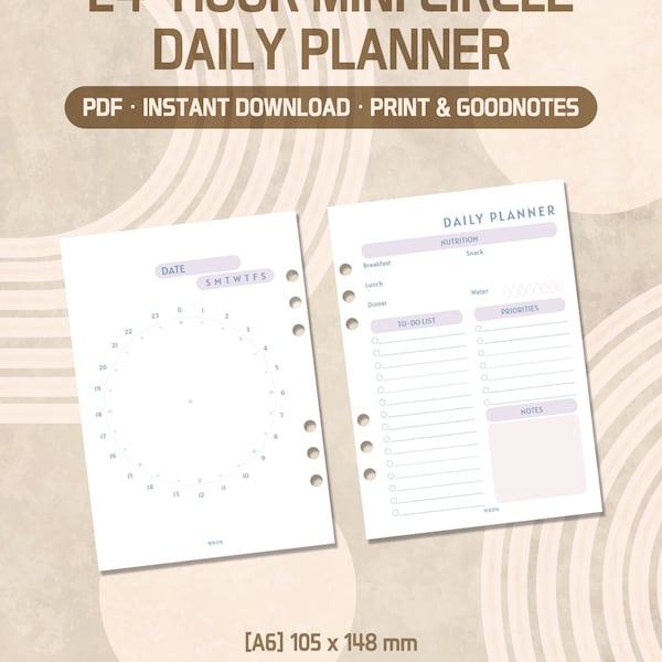 Circular 24 Hour Time Chart - Etsy