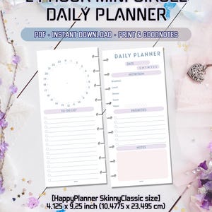 24-hour Circular Scheduler Happy Planner Skinny Classic Size | Daily ...
