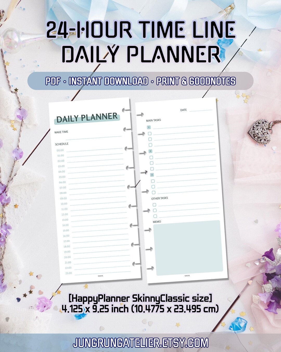 Page 2 at a Glance 24-hour Time Skinny Classic Size Scheduler Daily ...