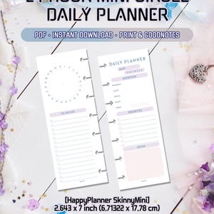 24-hour Circular Scheduler Happy Planner Skinny Mini Size | Daily ...