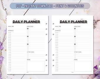 Daily 24-hour Circle Chart A5 Planner | Printable Visual Diary ...