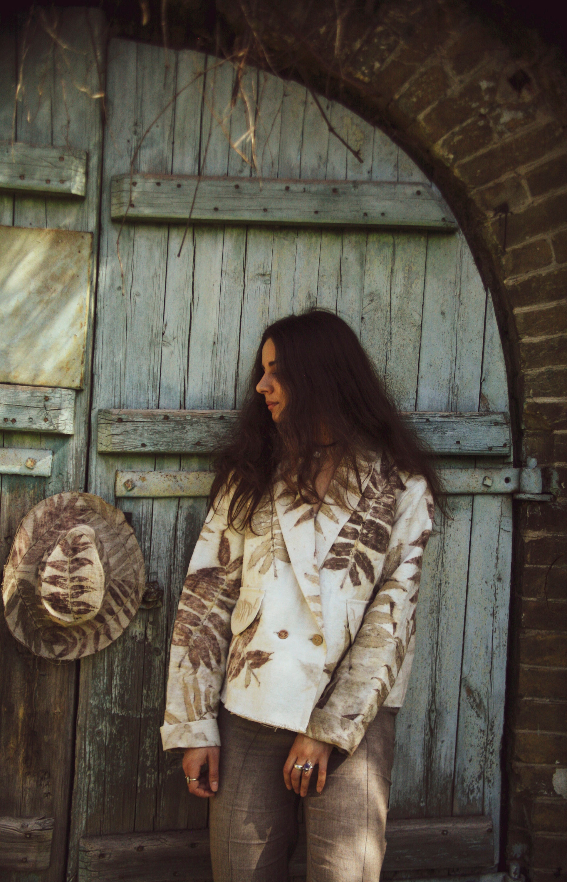 Boho Oversize Ecopinted Jacket. Bohemian Homespun Hemp Blazer. Women’s ...
