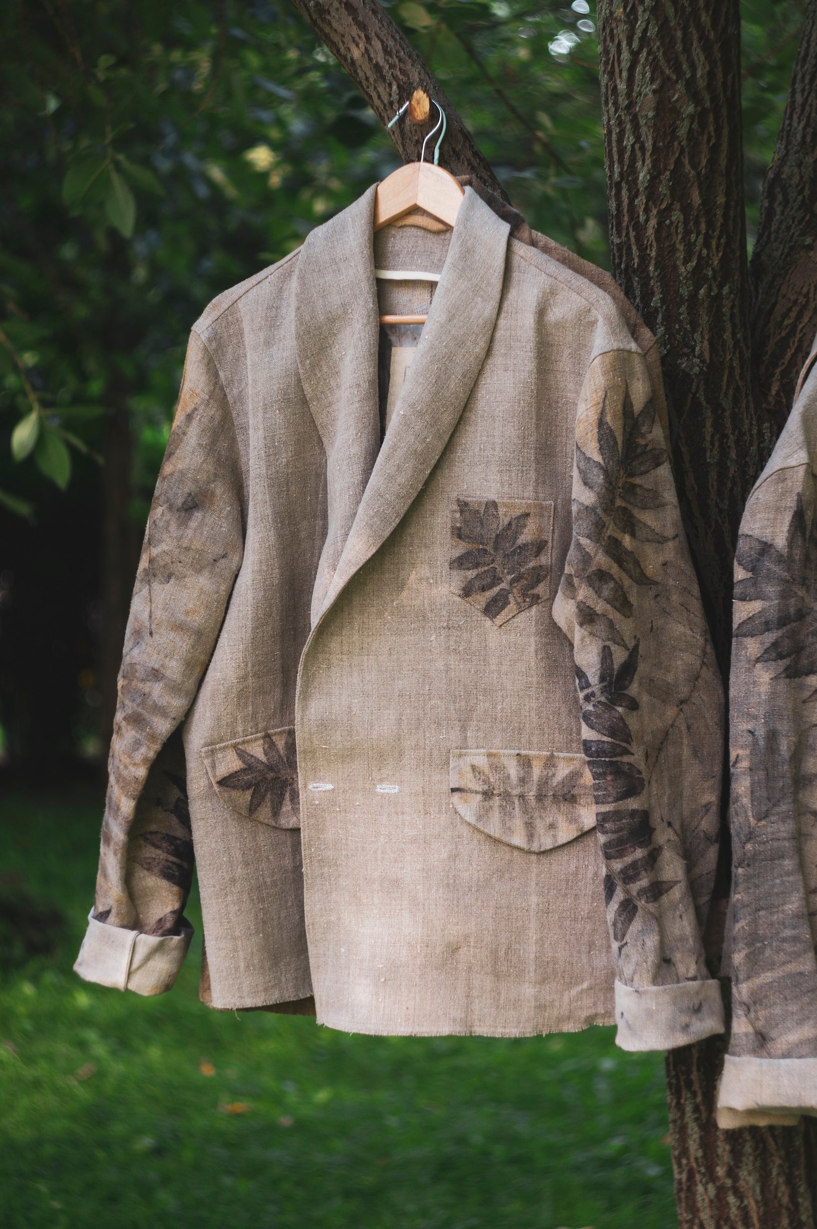 Homespun Natural Hemp Blazer. Undyed Antique Canvas Jacket. Double ...