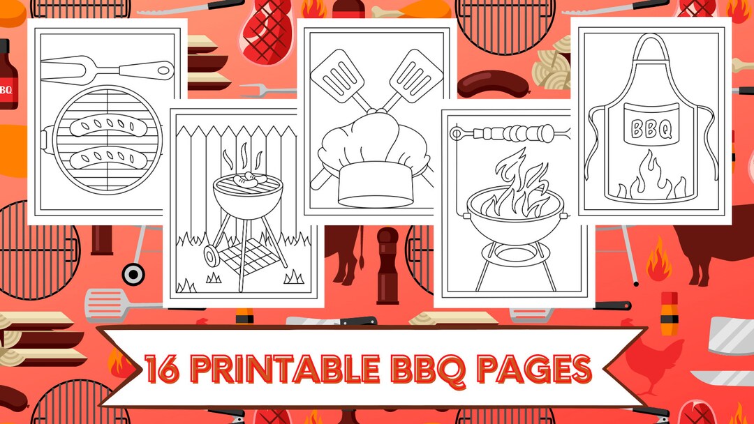 16 Printable Barbeque Coloring Pages - Etsy