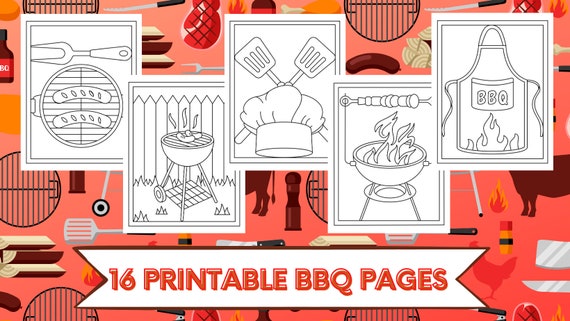 16 Printable Barbeque Coloring Pages | Etsy