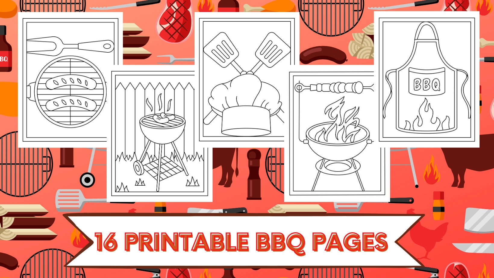 16 Printable Barbeque Coloring Pages - Etsy