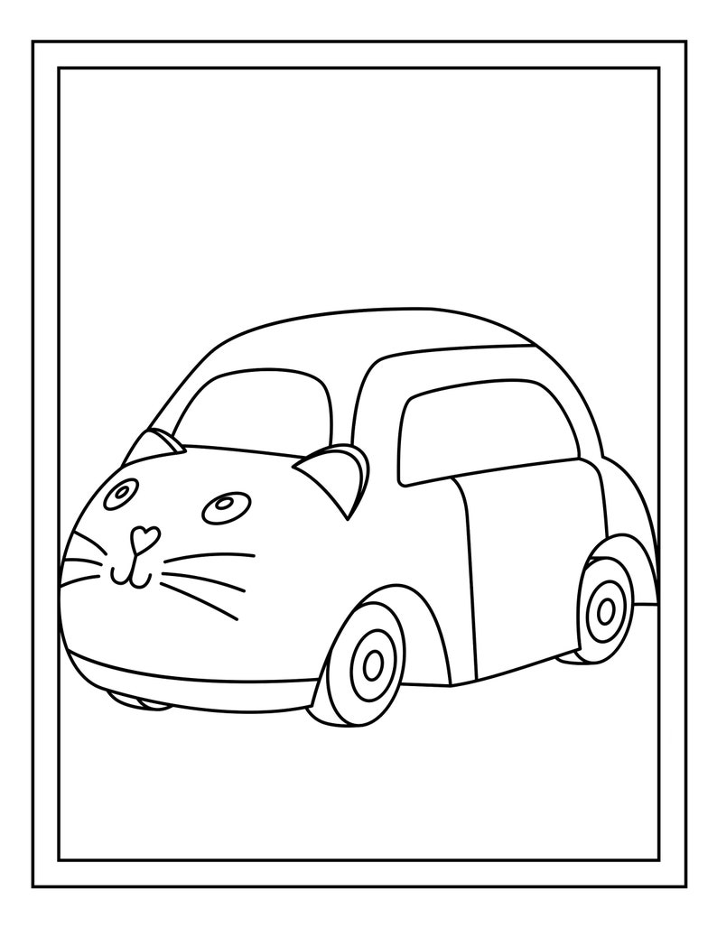 16 Printable Cartoon Cars Coloring Pages - Etsy Canada