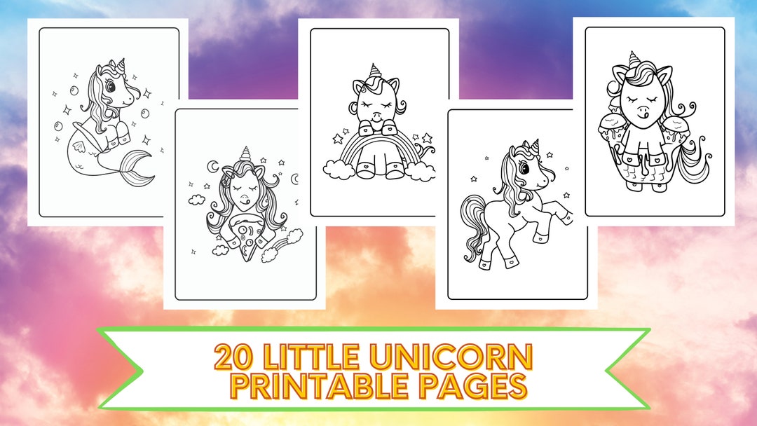 20 Printable Little Unicorn Day Coloring Pages - Etsy
