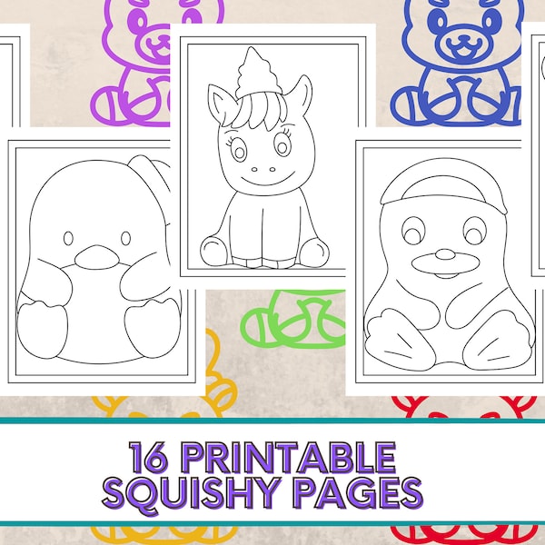 Squishy Coloring Page - Etsy