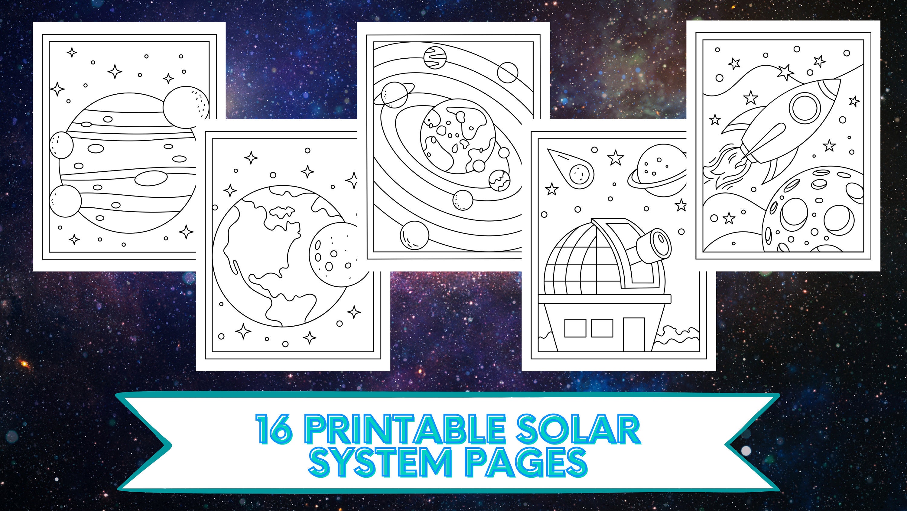 16 Printable Solar System Coloring Pages - Etsy