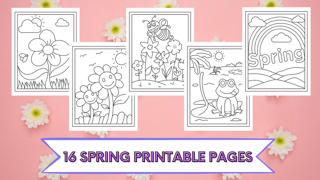 16 Printable Spring Coloring Pages - Etsy